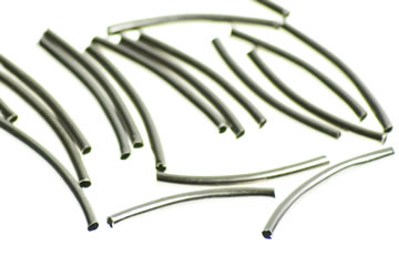 Rhodium 20mm Curved Tube Bead (25 Pack) - Beads And More