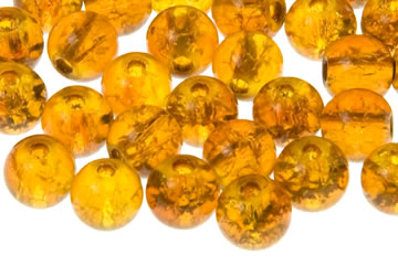 Amber Crackle 8mm Round (20 Pack) - Beads And More