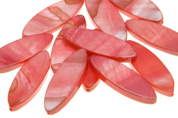 Red Flat Oval 30mm Shell (20 Pack) - Beads And More