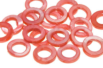 Red 15mm Shell Donut (20 Pack) - Beads And More
