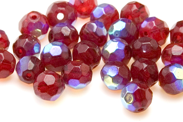 Red AB Faceted Round Bead (10 Pack) - Beads And More
