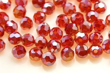 Red 4mm Faceted Round Bead (String) - Beads And More