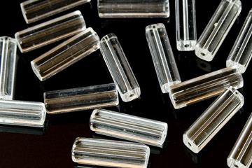 Transparent Glass 20mm Square Tube Bead (14 Pack) - Beads And More