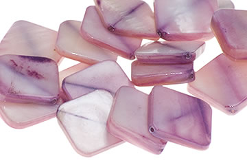 Hot Pink Square Flat Shell Bead (16 Pack) - Beads And More