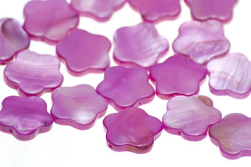 Fuchsia Pink Shell Flat Flower Bead (6 Pack) - Beads And More