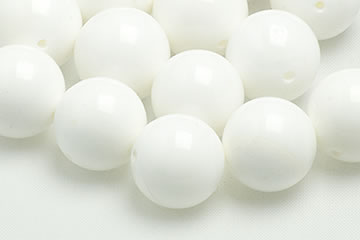 White 14mm Round Bead (10 Pack) - Beads And More