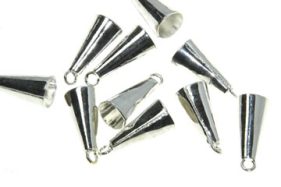 Silver End Cone with Loop (2 Pack) - Beads And More
