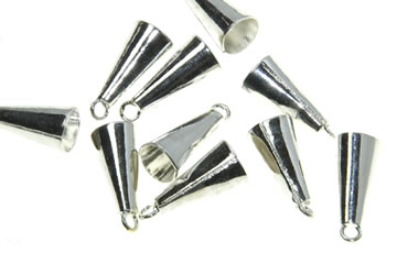 Silver End Cone with Loop (2 Pack) - Beads And More