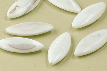 Ivory Flat Oval Shell Bead (10 Pack) - Beads And More