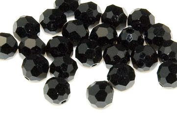 Jet 6mm Faceted Round Crystal Bead (5 Pack) - Beads And More