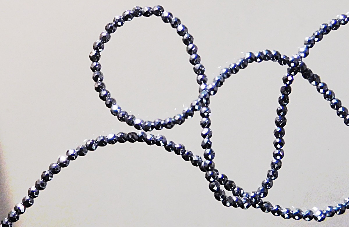 Faceted Metallic Silver 2mm Round Bead (String) - Beads And More