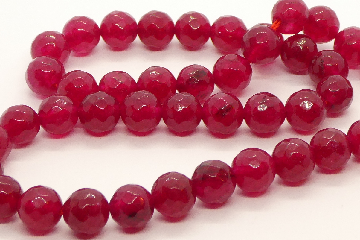 Ruby Faceted Jade 8mm Beads (42 Pack) - Beads And More
