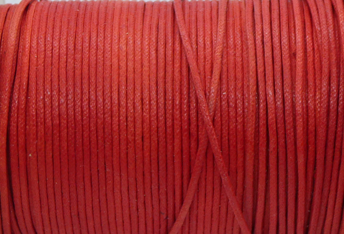 Red Polished Cotton Cord (10 Metre) - Beads And More