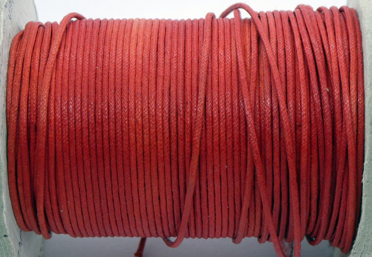 Red Polished Cotton Cord (10 Metre) - Beads And More