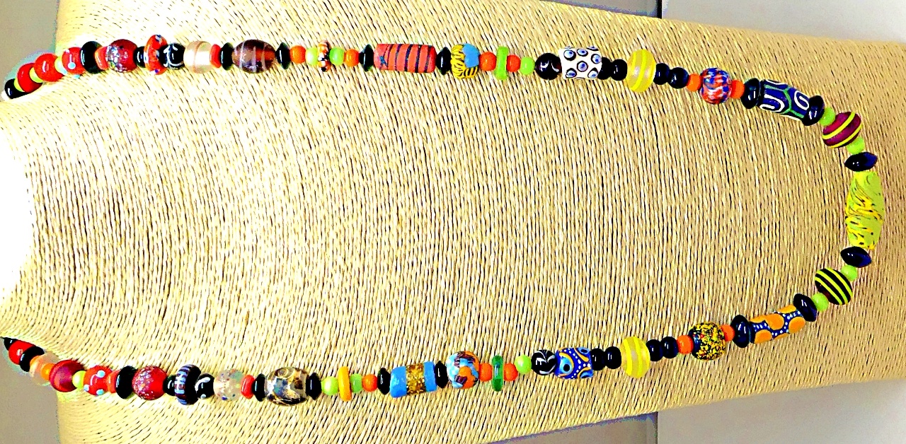 African and Glass Bead Pendant - Beads And More